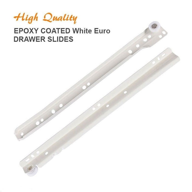 Epoxy Coated White Euro Drawer Slides 12"-22" – Y&Y Decor